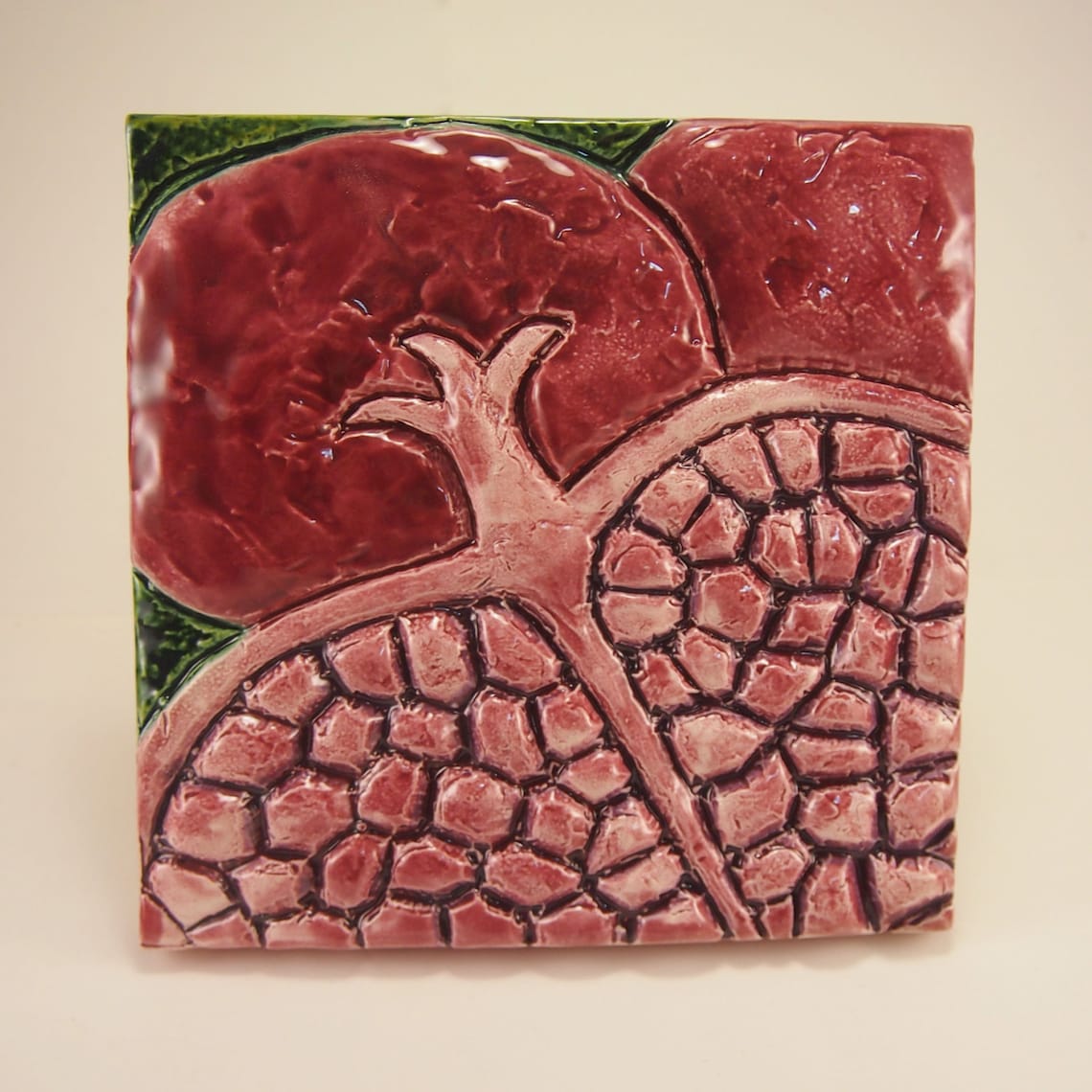 Pomegranate, Low-relief Ceramic Art Tile, Indoor Wall Hanging Tile ...
