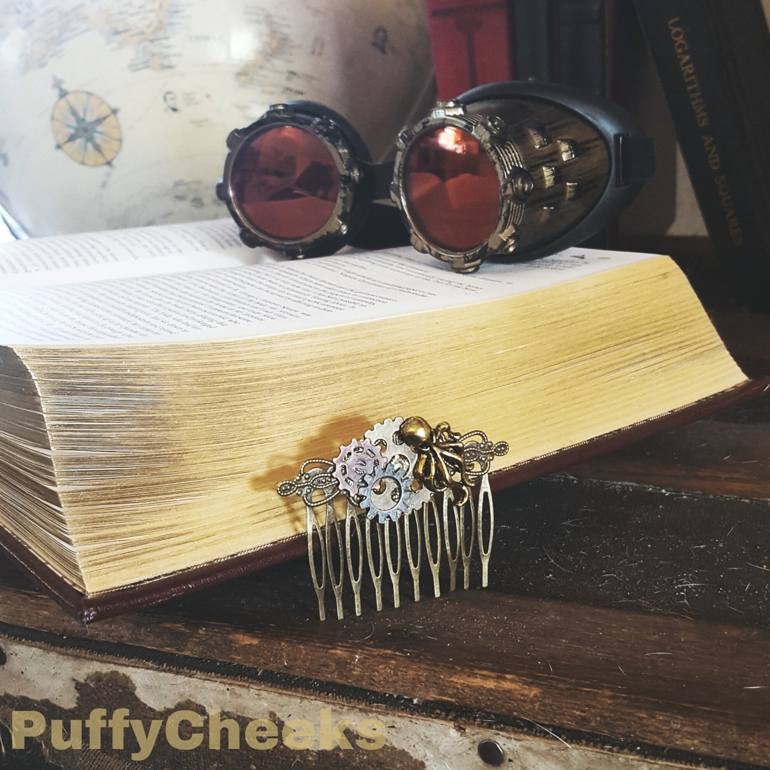 Steampunk Nautical Gears Hair Comb by Puffycheeks - Etsy