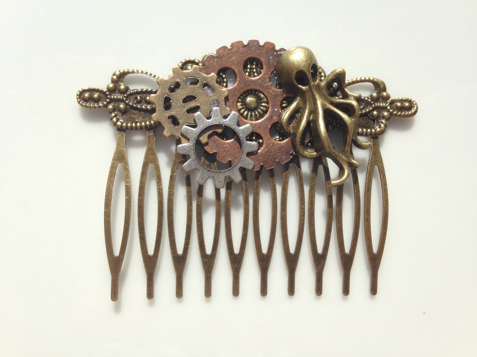 Steampunk Nautical Gears Hair Comb by Puffycheeks - Etsy
