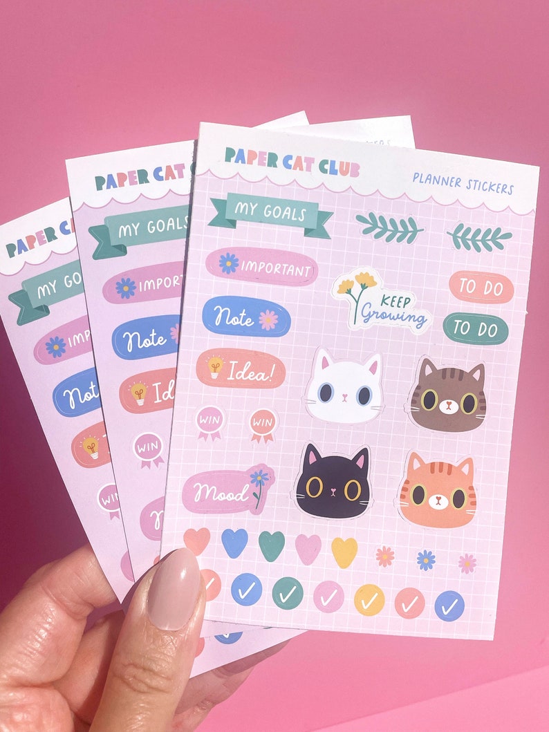Planner Stickers - Cute and Kawaii Journal and Planner Sticker Sheet - Etsy