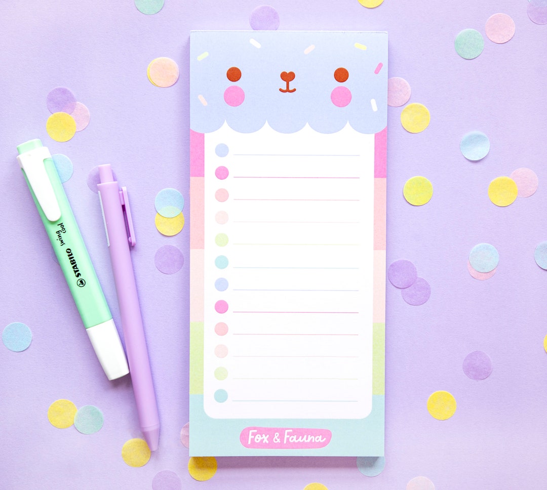 Kawaii to Do List Notepad, Pastel Stationery, Super Cute Stationery ...