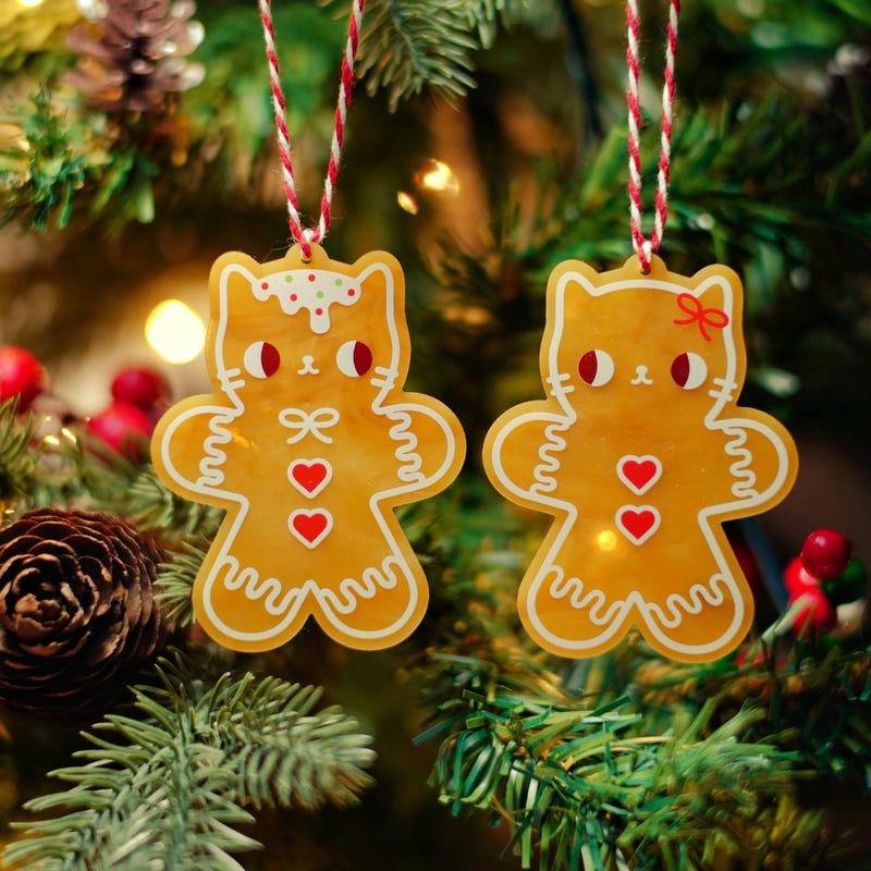 Cat Christmas Decorations - Etsy