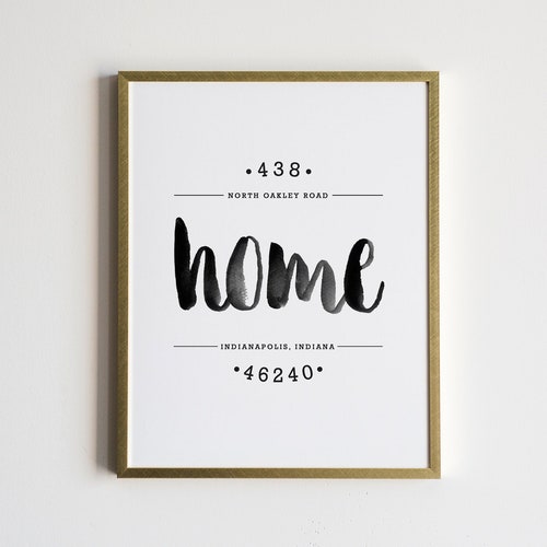 Custom Watercolor Home Address Poster Handlettered - Etsy