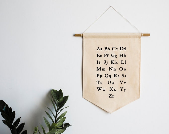 Schoolhouse Alphabet Canvas Banner • Modern Typographic Playroom Wall ...