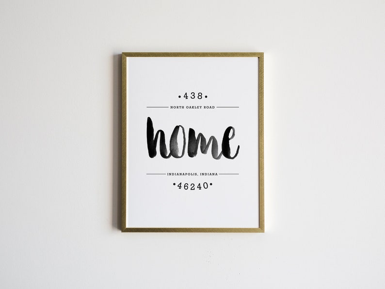 Custom Watercolor Home Address Poster Handlettered - Etsy