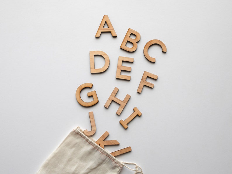 Wooden Alphabet Set • Handmade Maple Wood Letters & Movable Alphabet ...