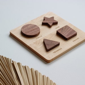 Wooden Shapes Puzzle for Toddlers and Babies • montessori Learning Toy ...