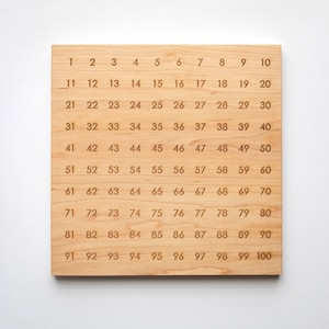 Wooden 100 Number Board • engraved Numeral Chart in Modern Font • large ...