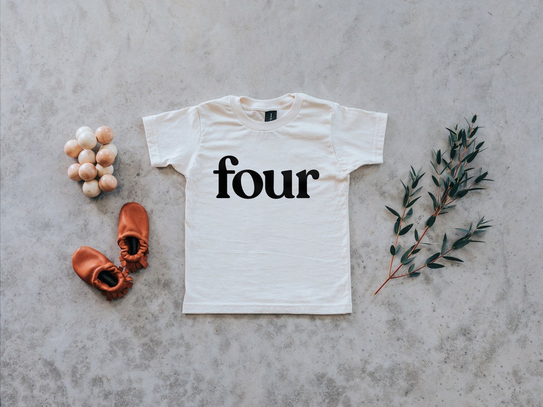 Four Birthday Kids Shirt • Organic Cotton Graphic Tee for Fourth ...