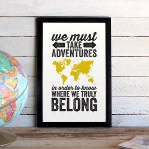 Adventures World Map Travel Poster We Must Take Adventures | Etsy