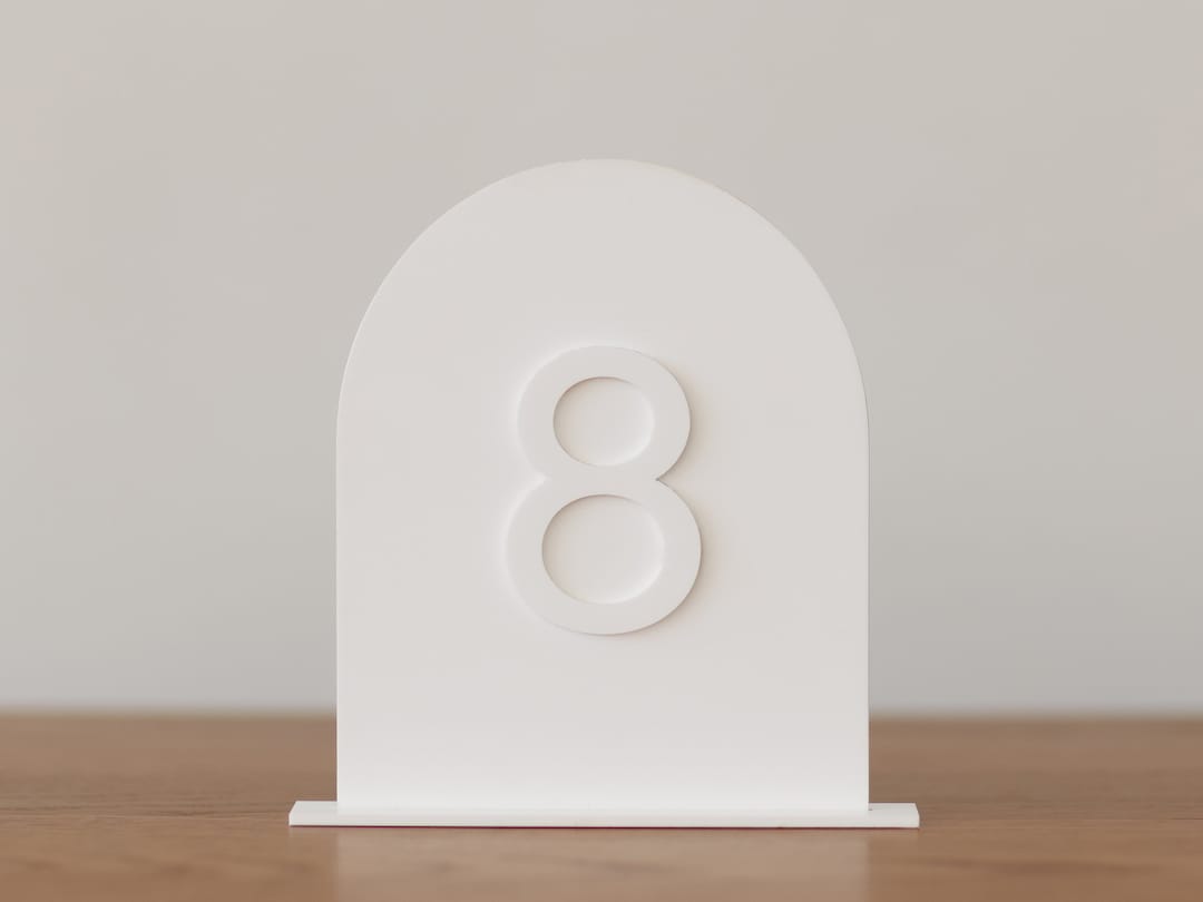 Modern Arch Table Numbers for Wedding and Events • white Monotone ...