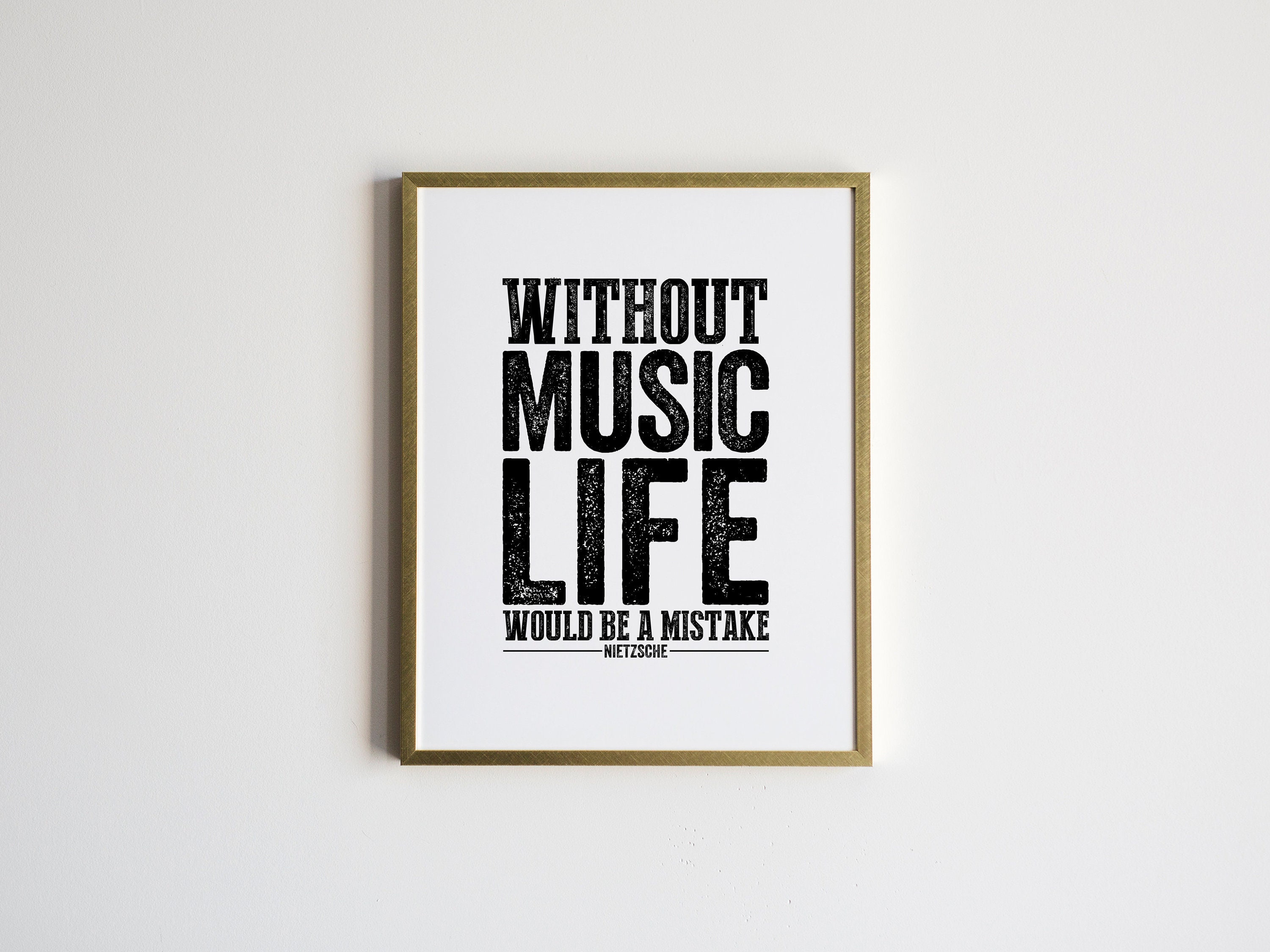 Music Quote Poster Without Music Life Would Be A Mistake | Etsy
