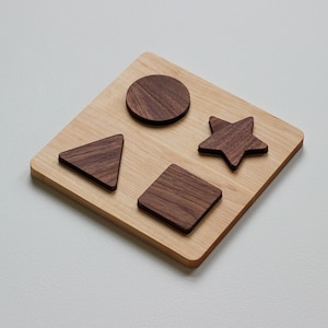 Wooden Shapes Puzzle for Toddlers and Babies • montessori Learning Toy ...