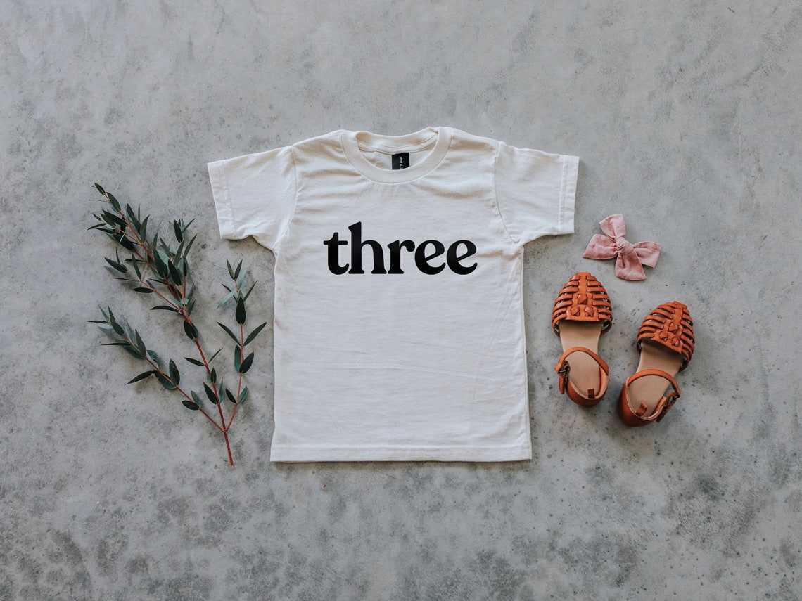 Three Third Birthday Shirt Organic Cotton Graphic Tee for - Etsy