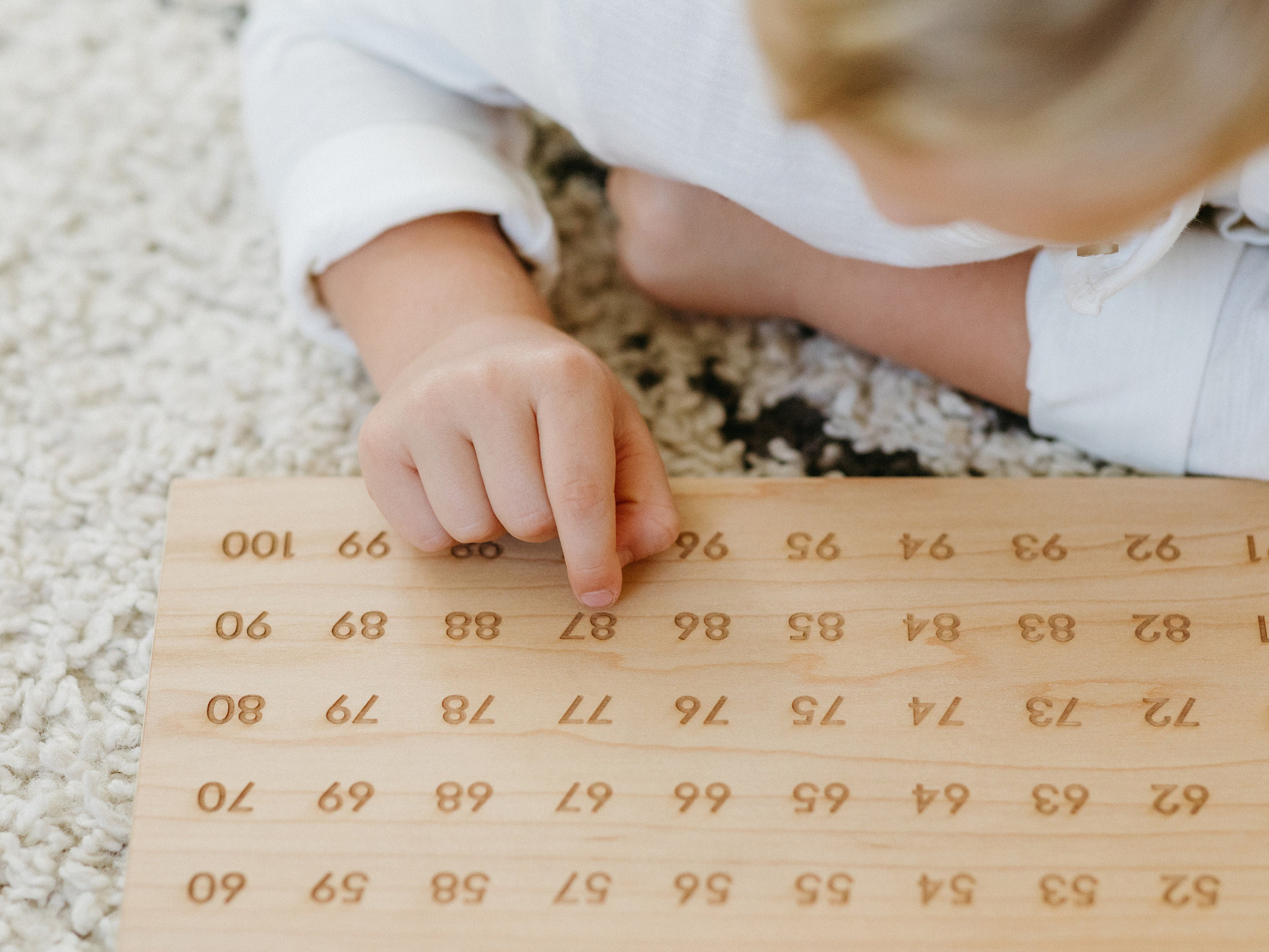Wooden 100 Number Board engraved Numeral Chart in Modern | Etsy