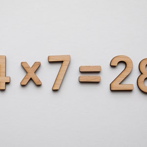 Wooden Number Set • Handmade Maple Wood Numerals & Math Equation ...
