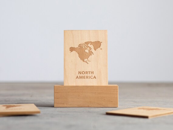 Wood Montessori Continent Set Wood Movable Continents Handmade ...