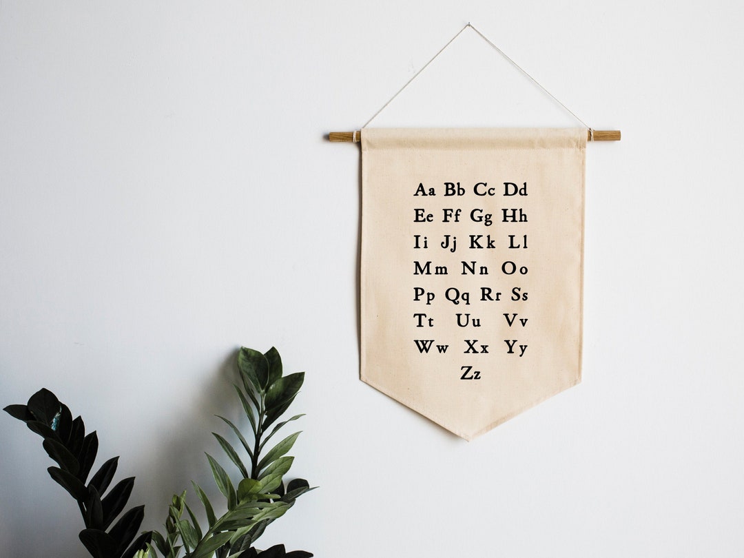 Schoolhouse Alphabet Canvas Banner • Modern Typographic Playroom Wall ...
