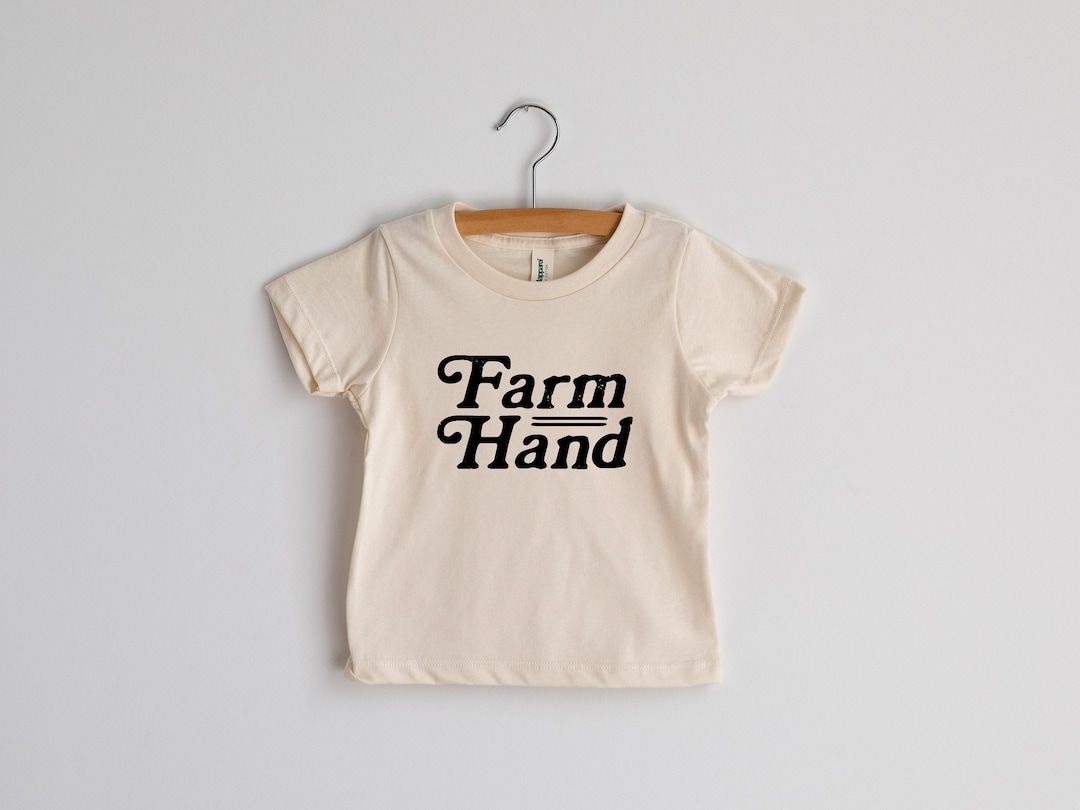 Farm Hand Organic Baby and Kids T-shirt • Modern Graphic Tee for Farm ...