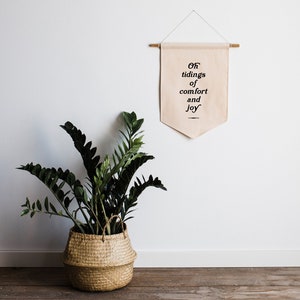 Tidings of Comfort and Joy Canvas Banner Modern Typographic Wall ...