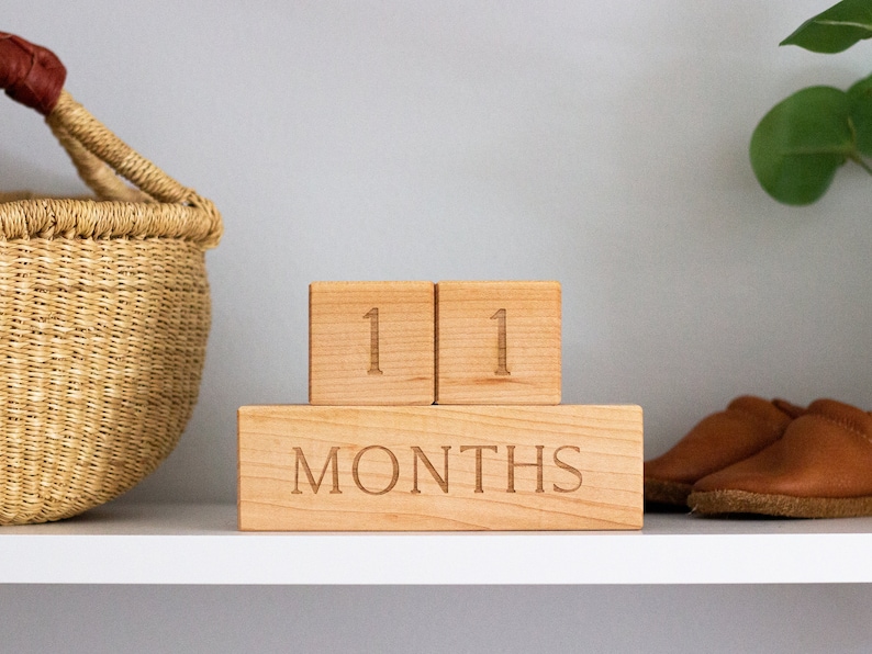 Wooden Milestone Blocks modern Wood Number Blocks for | Etsy