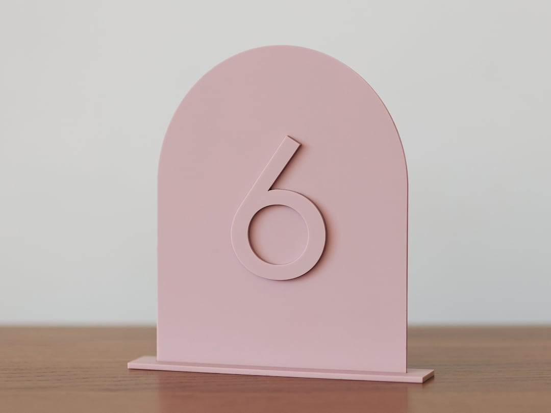 Modern Arch Table Numbers for Wedding and Events • mauve Monotone ...