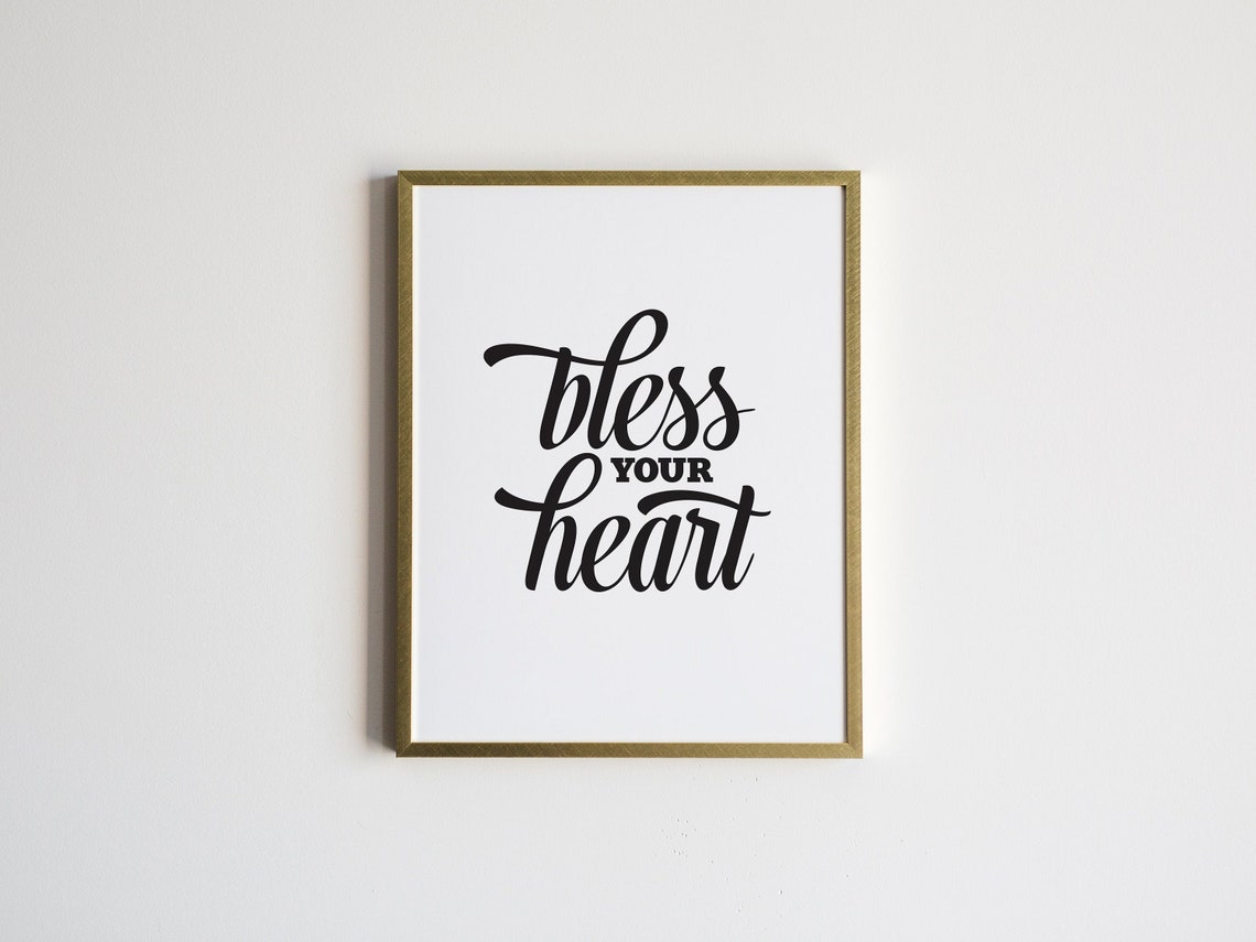 Bless Your Heart Southern Quote Poster Modern Typographic - Etsy