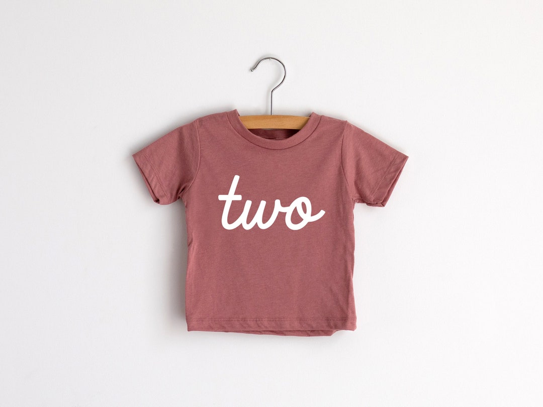 Script Two Modern Second Birthday T-shirt • Modern Typographic Style ...