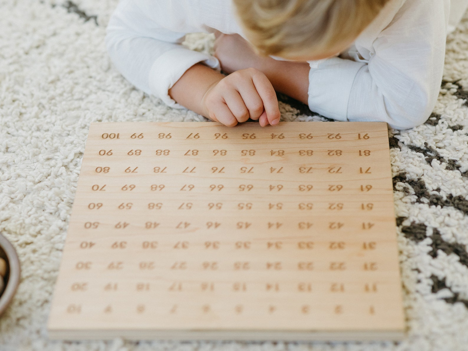 Wooden 100 Number Board engraved Numeral Chart in Modern | Etsy
