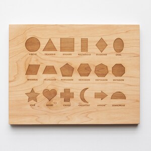 Wooden Shapes Board With Matching Shape Pieces • modern Large ...