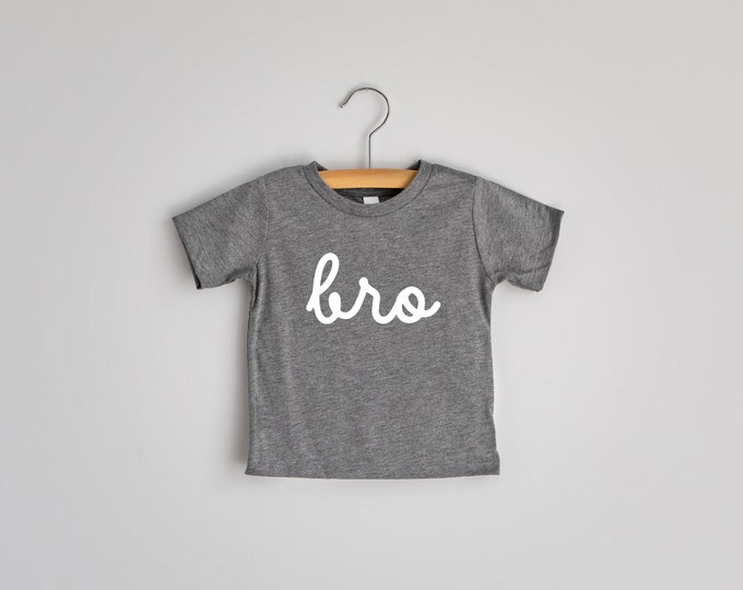 Bro Charcoal Kids Tee. Sibling T Shirt. Bro. Boys Bro Tee - Etsy