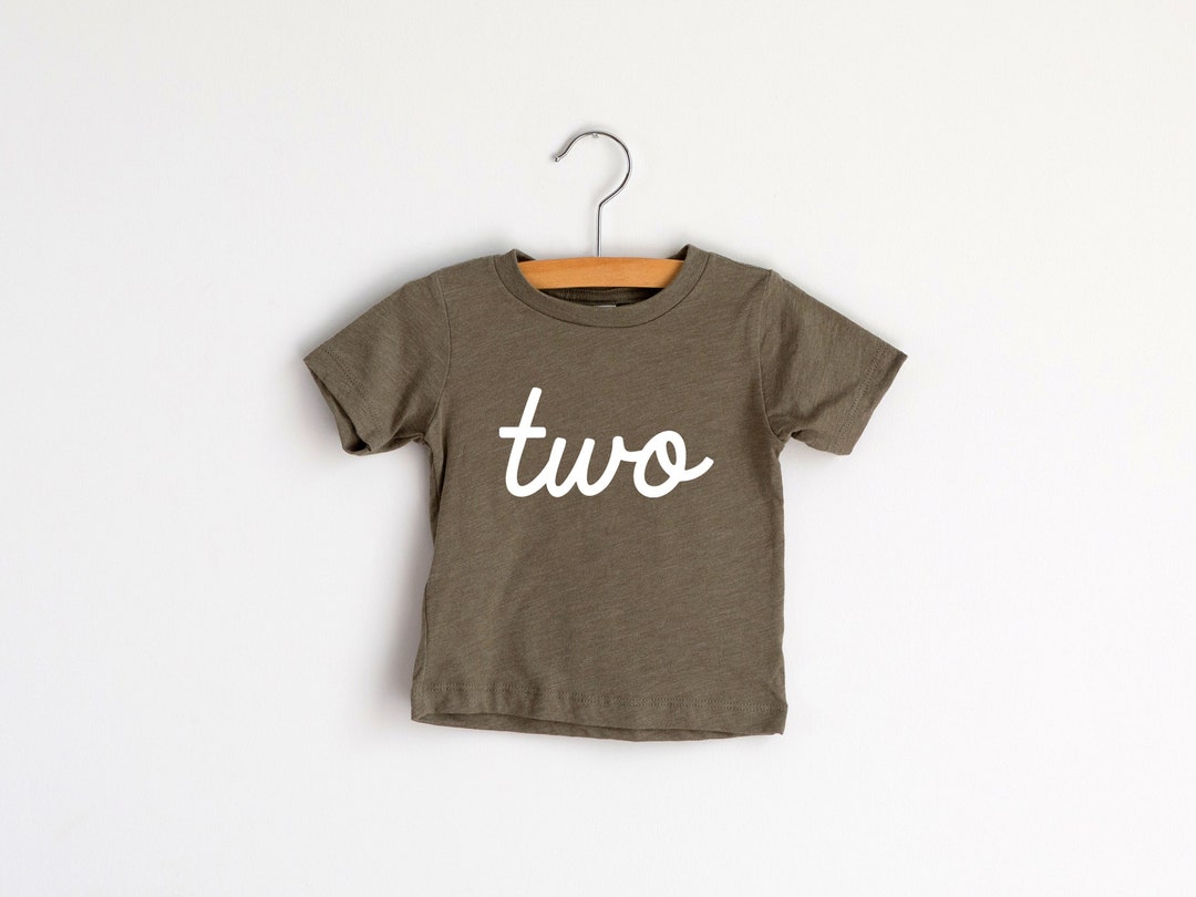 Script Two Modern Second Birthday T-shirt • Modern Typographic Style ...