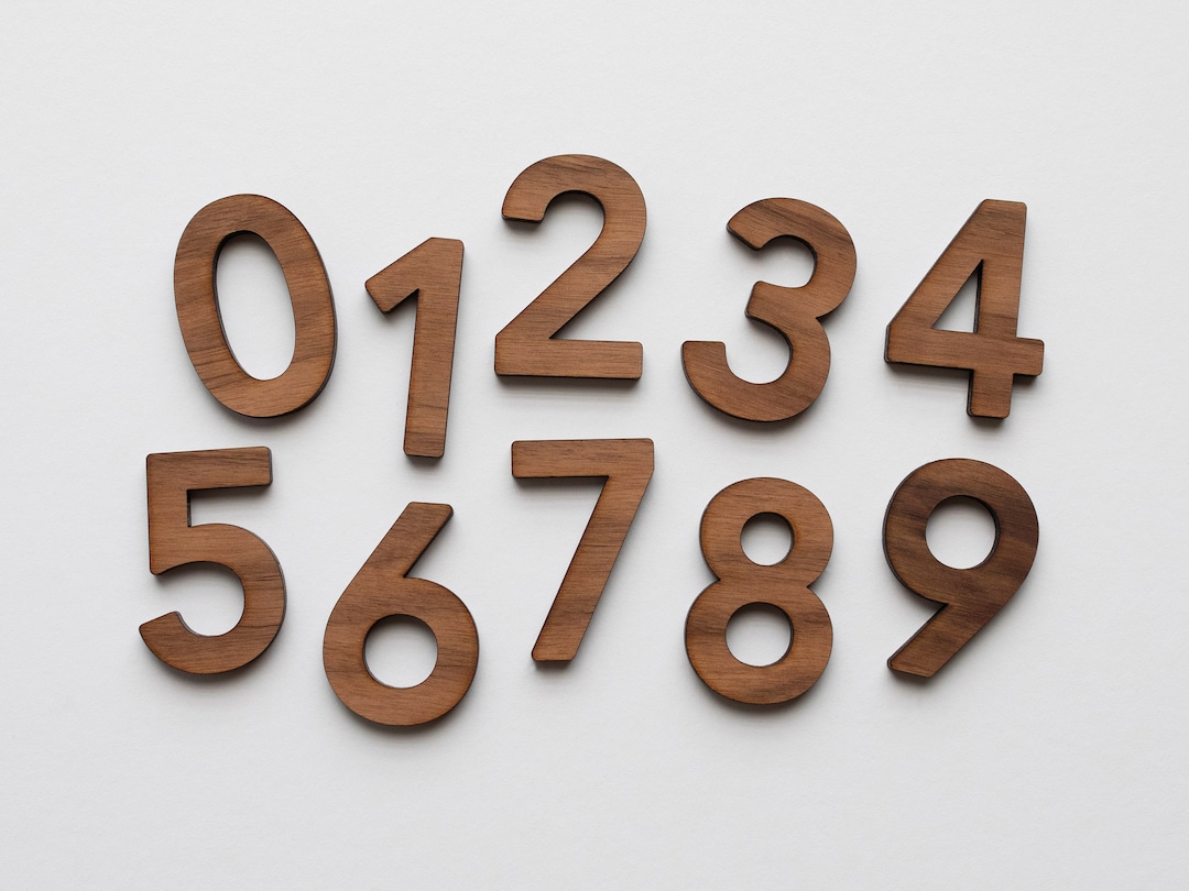 Wooden Number Set • Handmade Walnut Wood Numerals & Math Equation ...