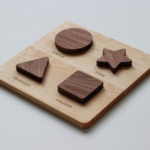 Wooden Shapes Puzzle for Toddlers and Babies • montessori Learning Toy ...