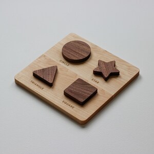 Wooden Shapes Puzzle for Toddlers and Babies • montessori Learning Toy ...