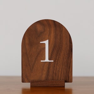 Modern Arch Wooden Table Numbers for Wedding and Events • walnut and ...
