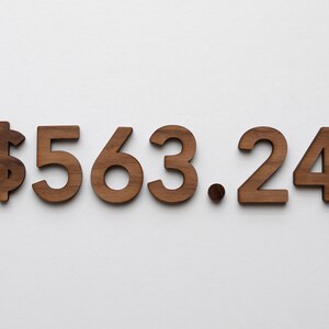 Wooden Number Set • Handmade Walnut Wood Numerals & Math Equation ...