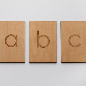 Wooden Alphabet Flash Cards • set of Lowercase Letters on Sturdy Wood ...