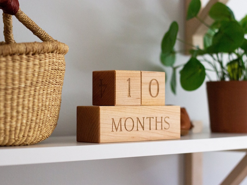 Wooden Milestone Blocks modern Wood Number Blocks for - Etsy