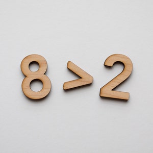 Wooden Number Set • Handmade Maple Wood Numerals & Math Equation ...