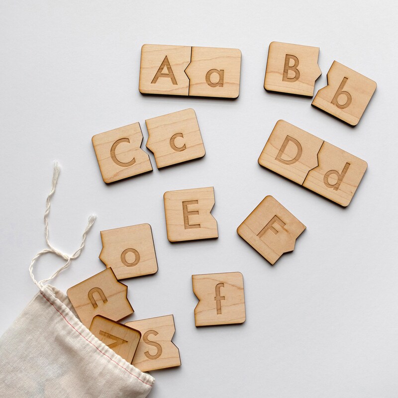 Alphabet Puzzle Wooden - Etsy