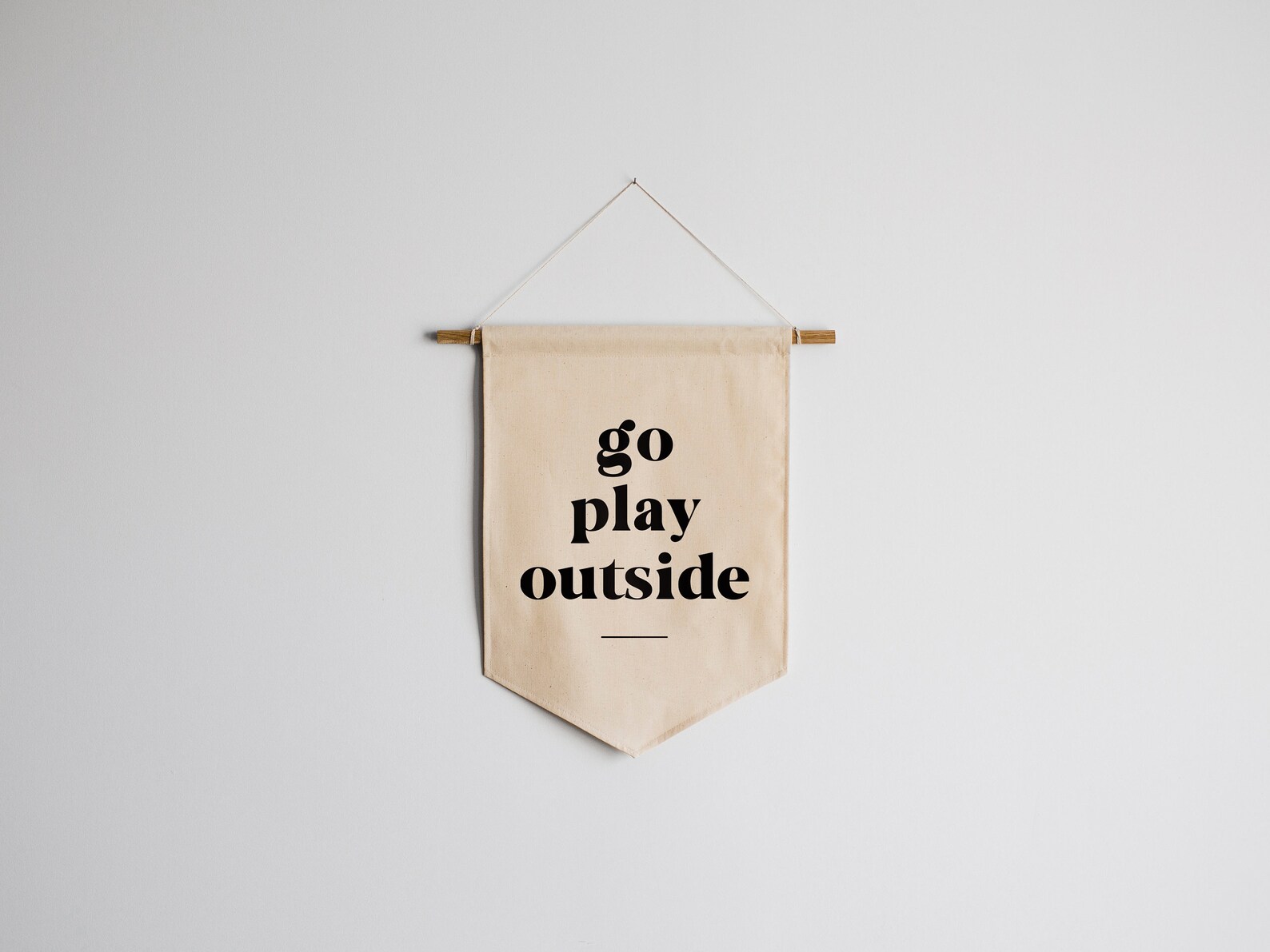 Go Play Outside Canvas Banner • Modern Typographic Playroom or Kid's ...