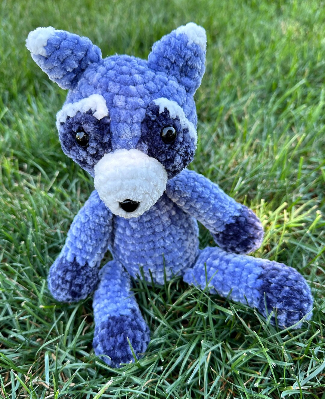 Ricky Raccoon Plush Little Raccoon Crocheted Toy FINISHED Blue ...