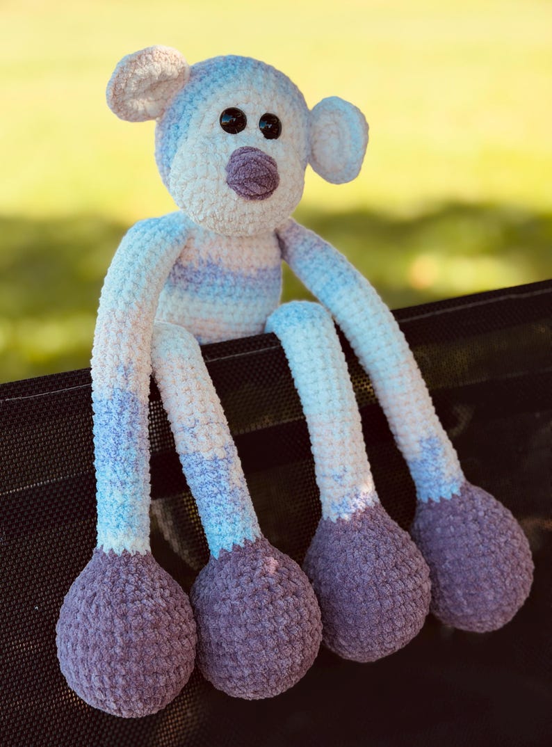 Weighted Crochet Rainbow Monkey Plush: Velvet Amigurumi Cuddly Toy - Etsy