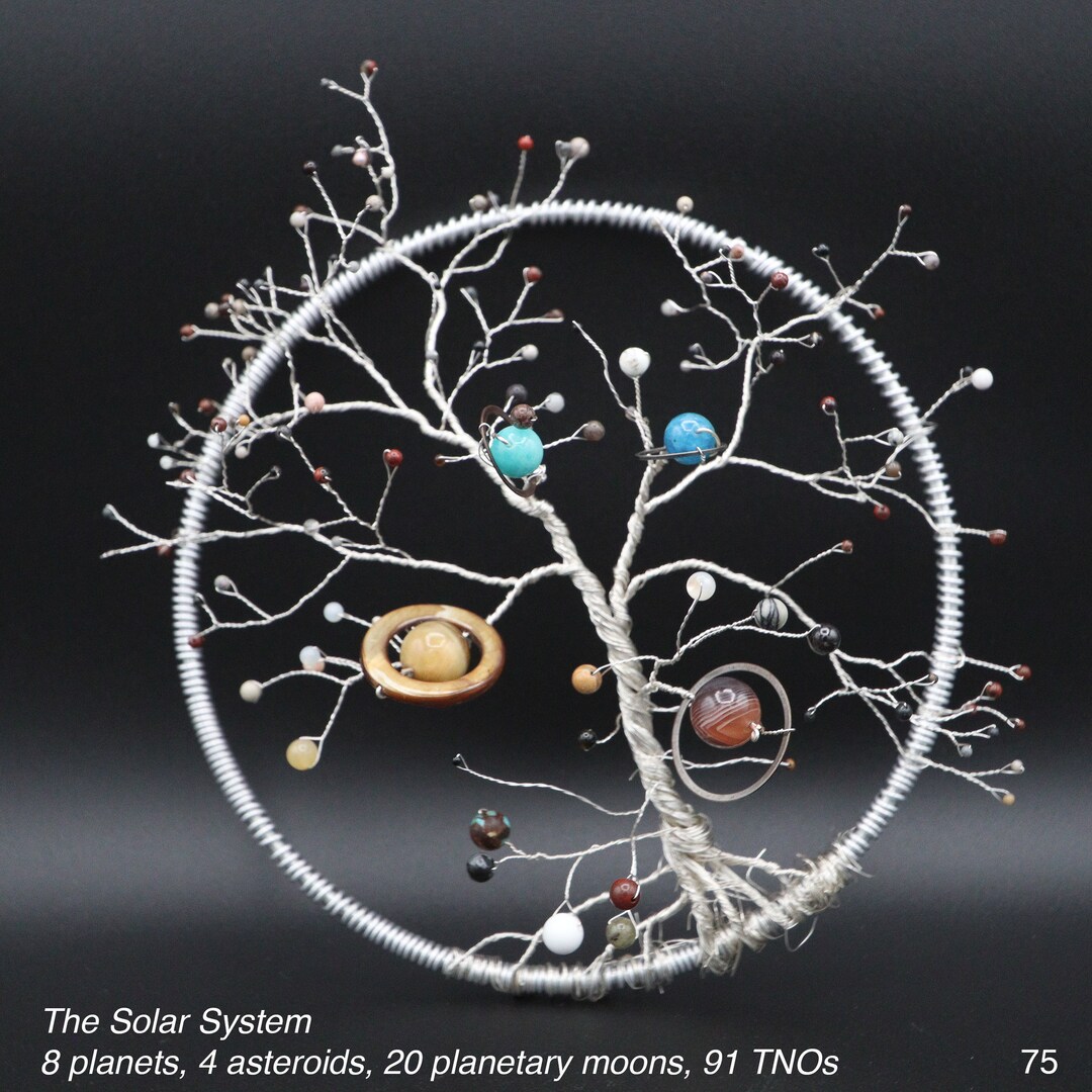 Planet Tree Solar System Semiprecious Stone and Wire Wall Hanging ...