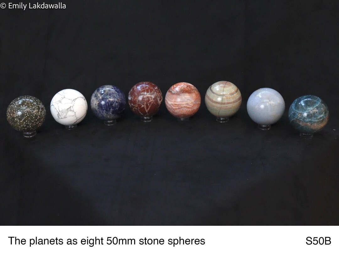 8 Planets Set of 50mm Stone Spheres Matched to Size in Gift Box (S50B ...