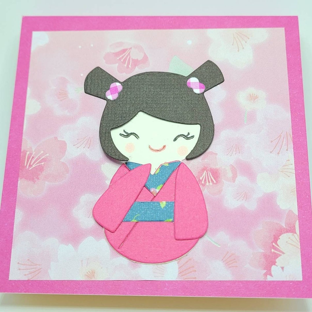 Shy Geisha Girl Note Set, Girl's Day Kawaii Gift, Cherry Blossom ...