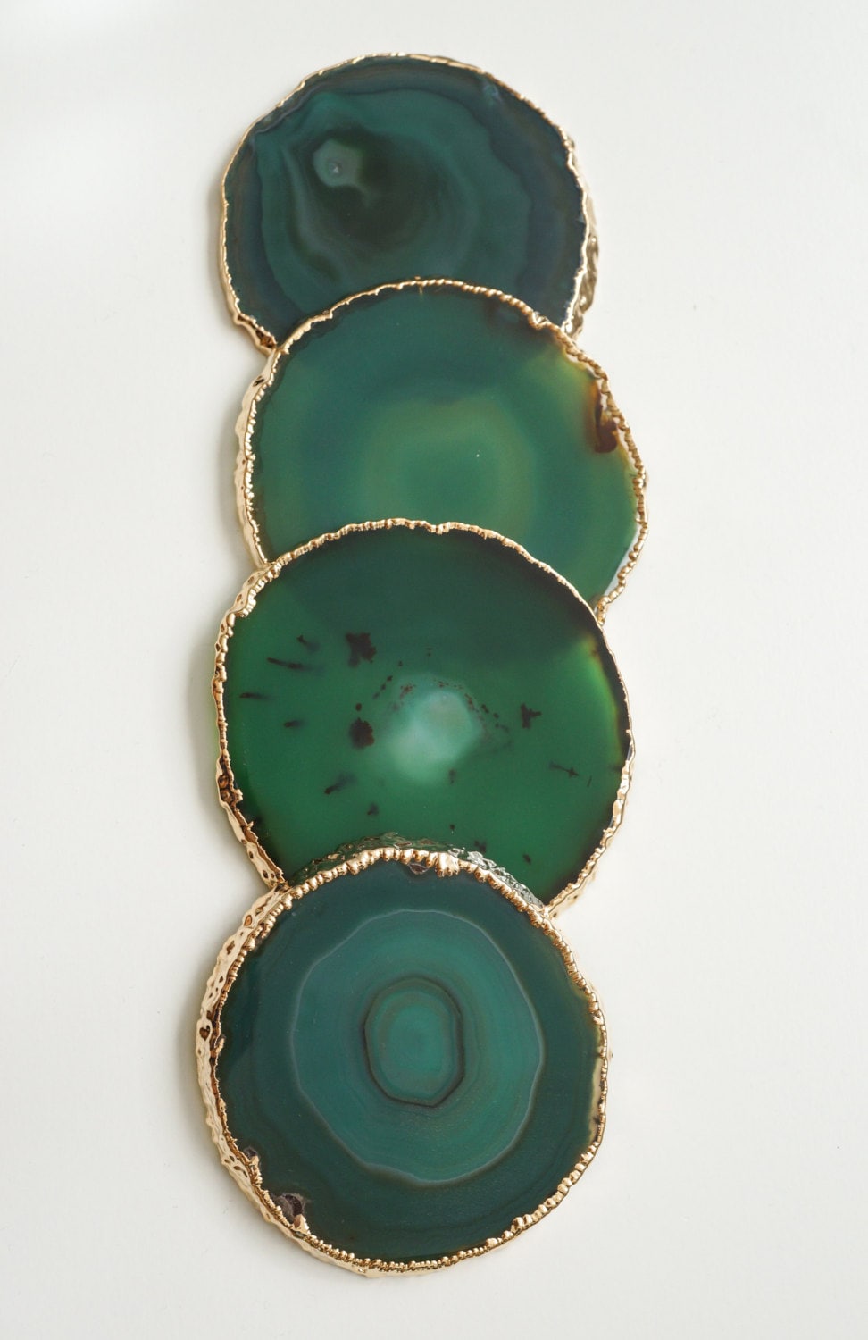 GREEN Agate Coasters. Emerald Geode Coasters. Gem Coasters. | Etsy Canada