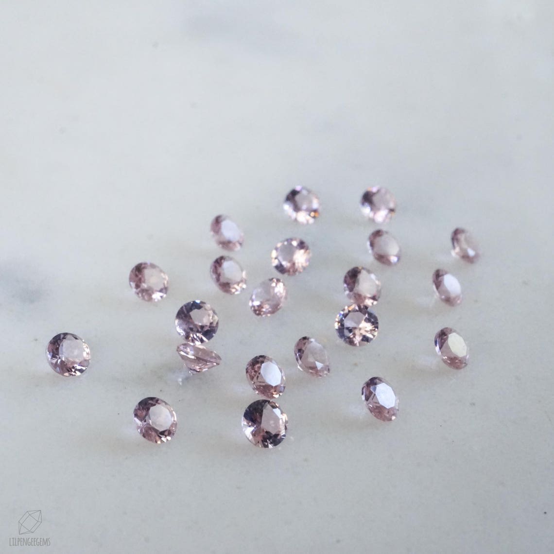 3mm DUSTY ROSE Faceted CZ Gemstones. Dusty Pink Gem. Mauve Brilliant ...