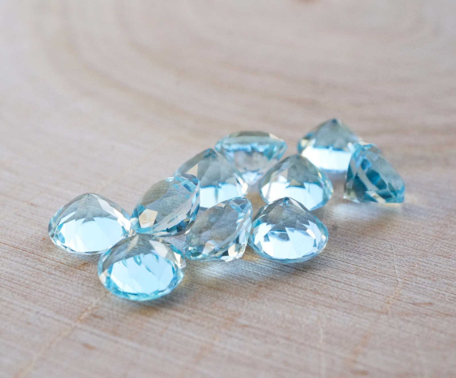 6mm Sky Blue Topaz Gemstones. Brilliant Cut. Light Blue - 2 Pieces - Etsy